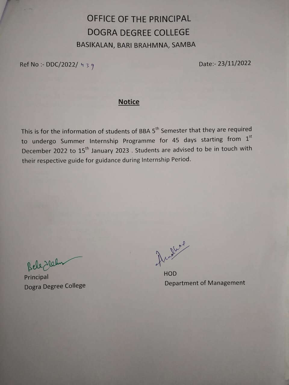 DOGRA DEGREE COLLEGE